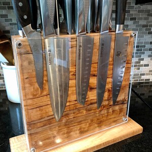 Custom Handmade Kitchen Knife Storage Block of Lightly Spalted and ...