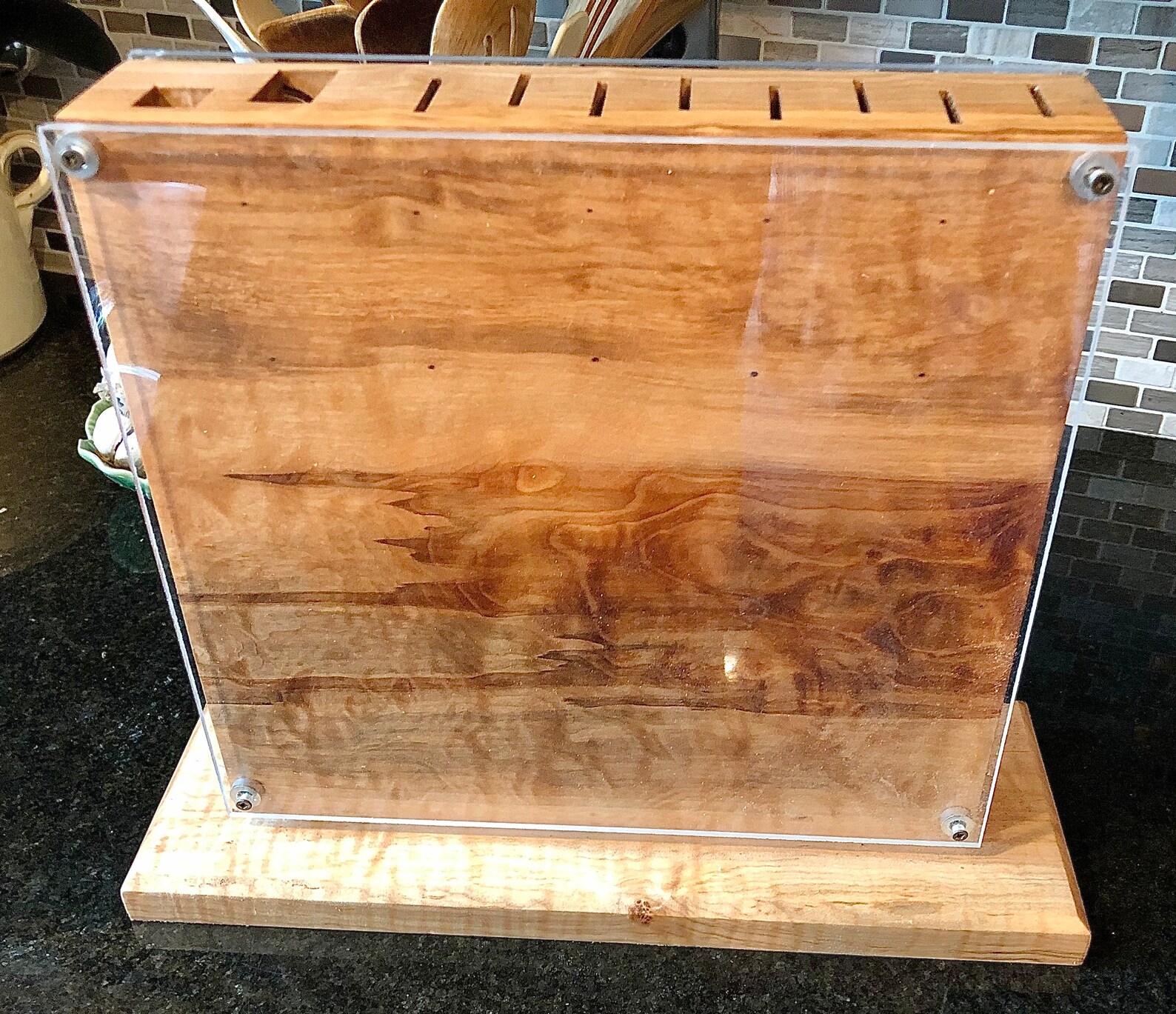 Custom Handmade Kitchen Knife Storage Block of Lightly Spalted - Etsy