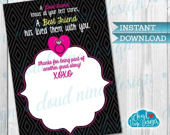 Bachelorette Party Thank You Note Printable DIY Bridal | Etsy
