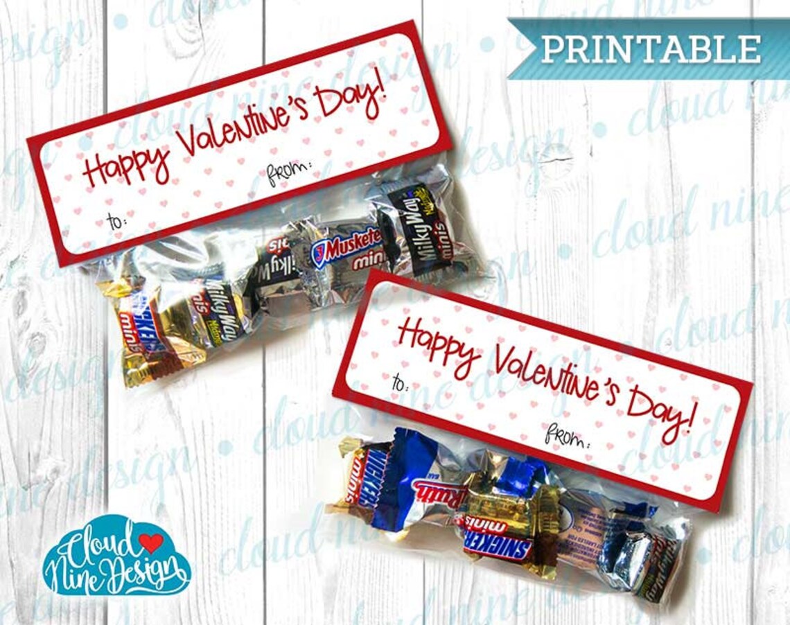 Valentines Day Treat Bag Tags Kids Gifts Valentines for | Etsy