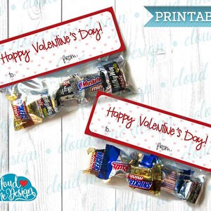Valentines Day Treat Bag Tags - Kids Gifts - Valentines for Classmates ...
