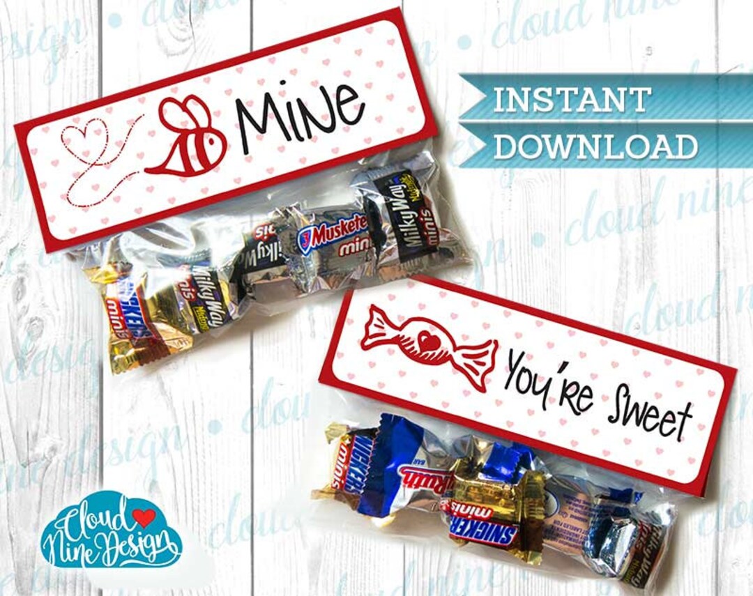 Valentines Day Treat Bag Tags - Kids Gifts - Valentines for Classmates ...