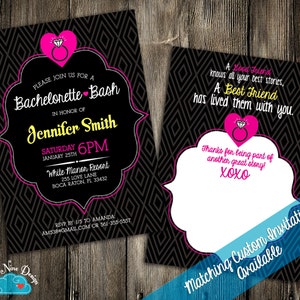 Bachelorette Party Thank You Note - Printable DIY, Bridal Shower ...