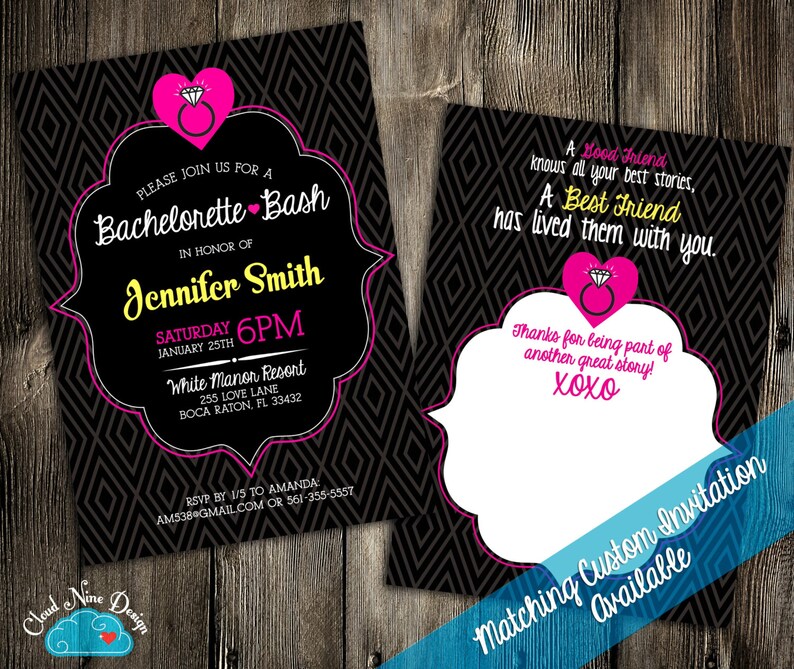 Bachelorette Party Thank You Note Printable DIY Bridal - Etsy