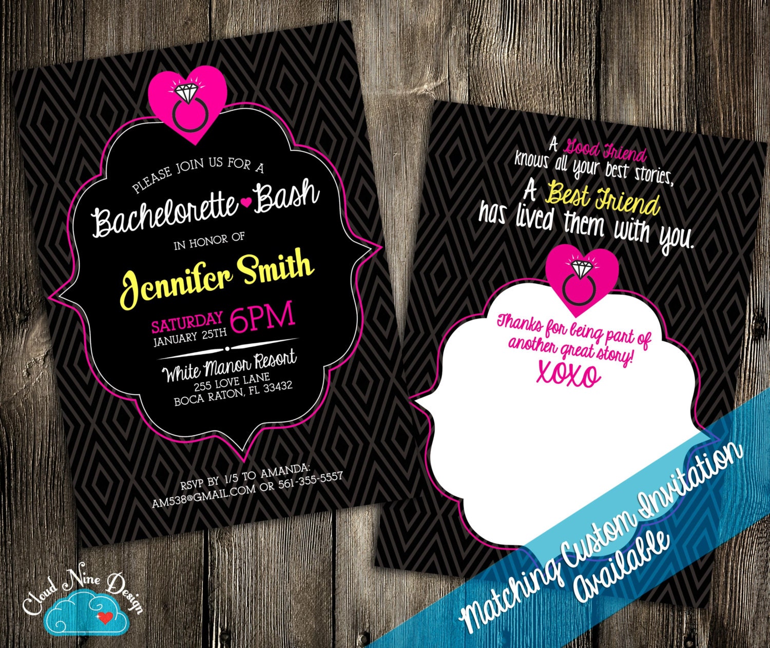 Bachelorette Party Thank You Note Printable DIY Bridal | Etsy