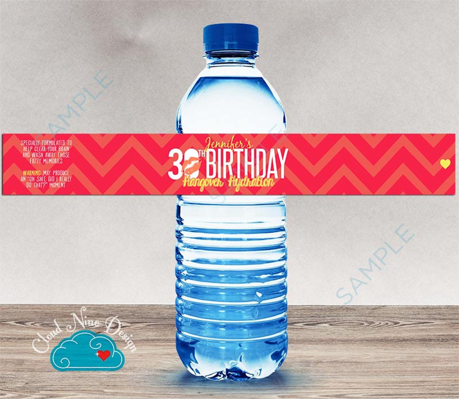 Personalized Birthday Water Bottle Labels for Her Birthday - Etsy