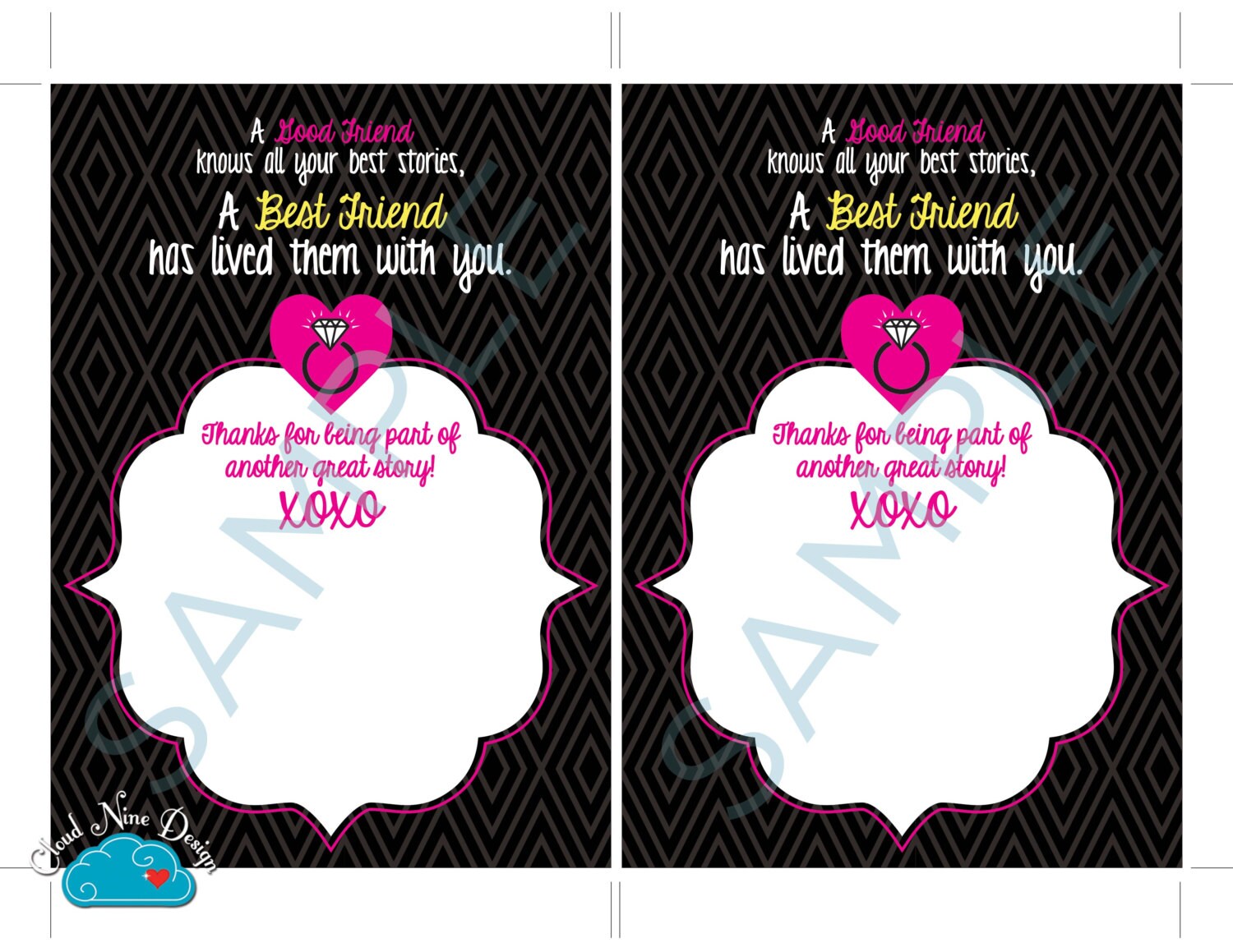 Bachelorette Party Thank You Note Printable DIY Bridal | Etsy