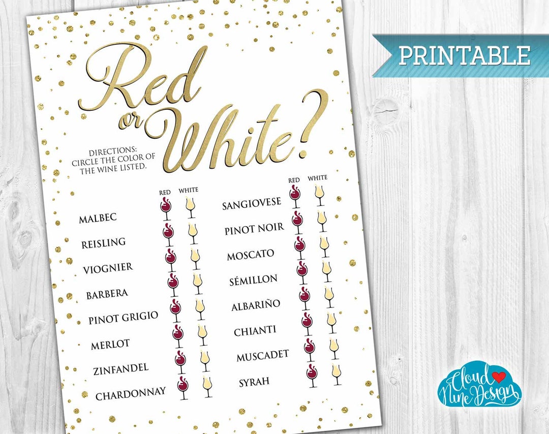Bridal Shower Game, Wine Tasting Bridal Shower, Printable Game, Wine ...