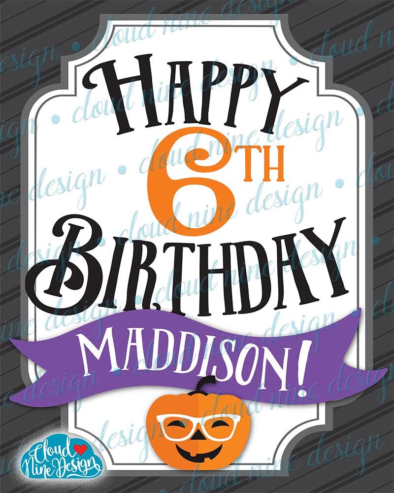 Halloween Birthday Party Sign PRINTABLE Sign-personalized | Etsy