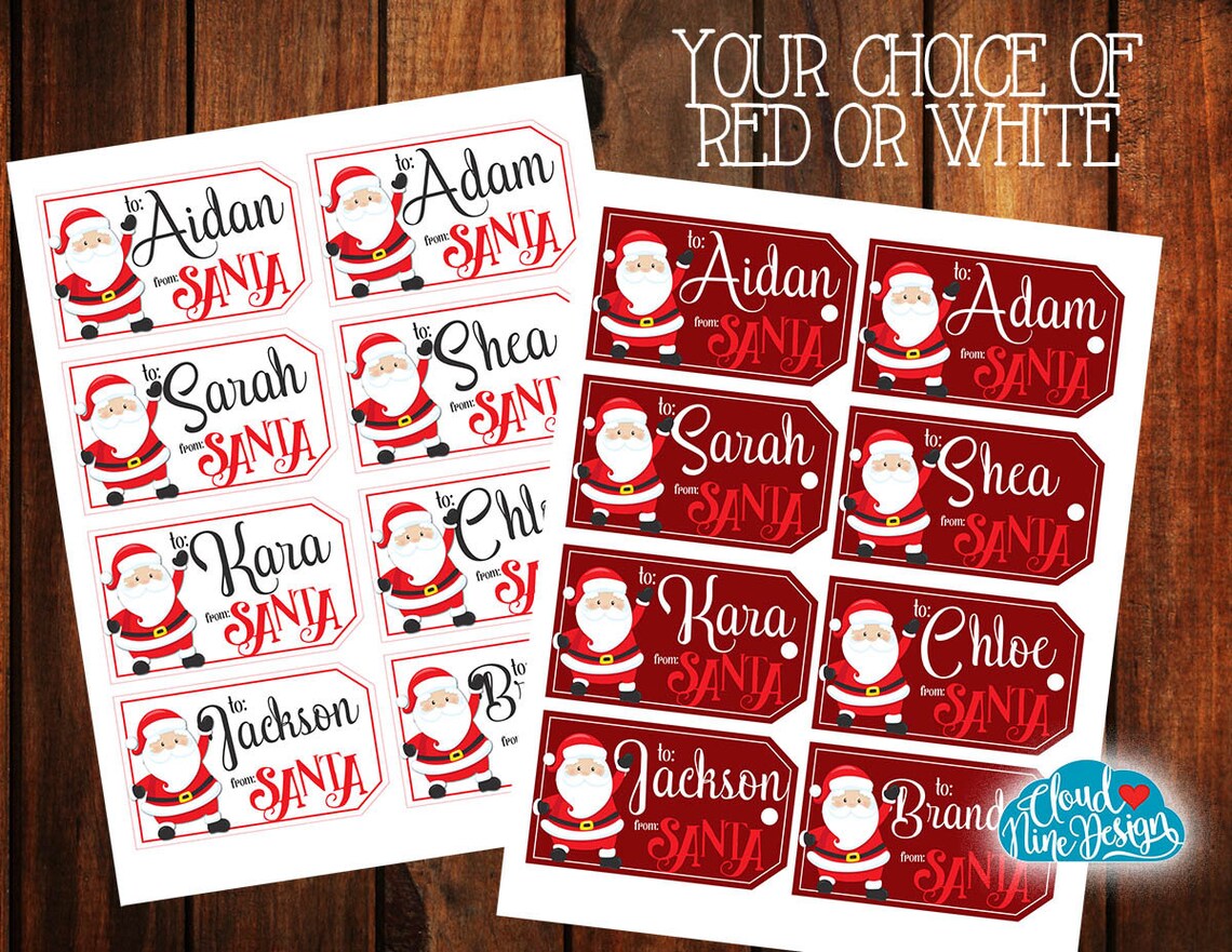 From Santa Printable Gift Tags - Christmas Gift Tags - Santa Gift Tags ...
