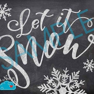 Holiday Printable Sign 8x10 Let It Snow Winter Party Decorations ...