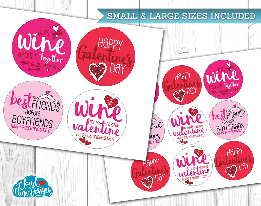 Galentine's Day Stickers, Wine Labels {INSTANT DOWNLOAD} Friends Wine ...