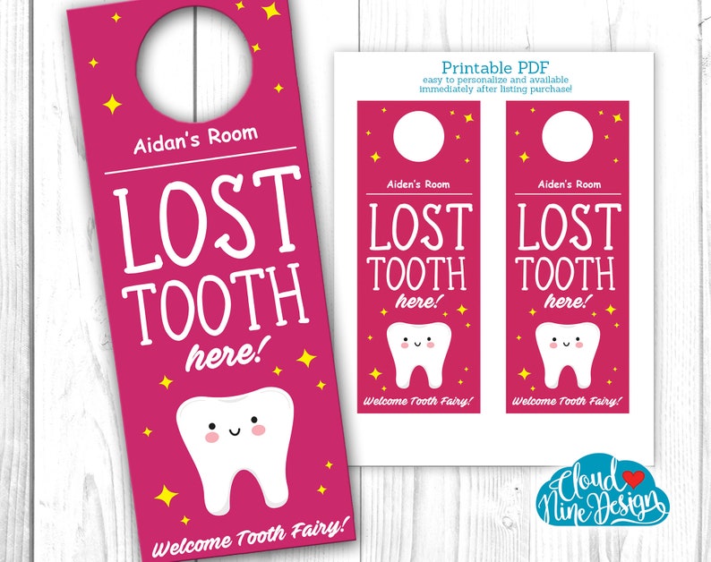 Lost Tooth Welcome Tooth Fairy Sign for Child's Door - Etsy