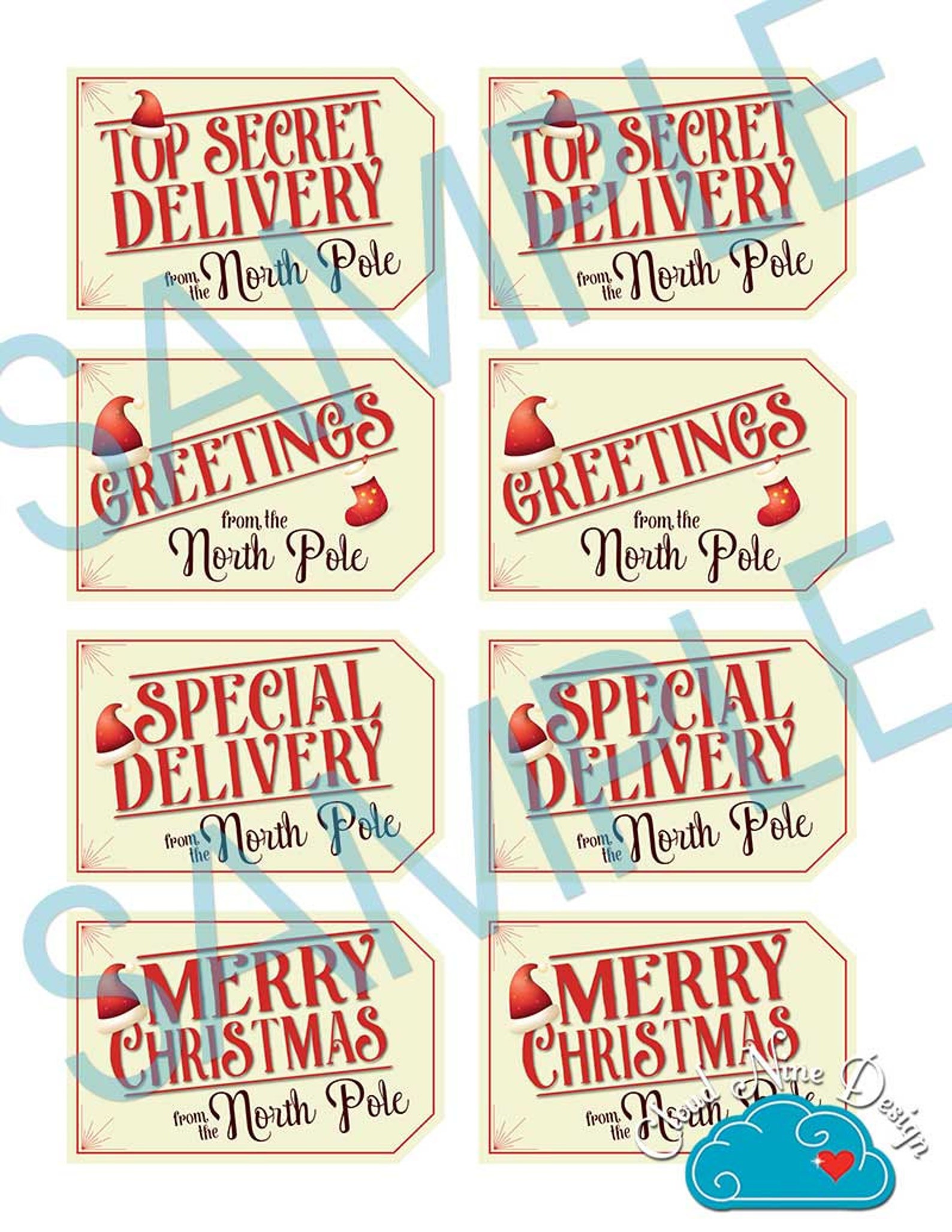 North Pole Gift Tags From Santa Tags Printable Kids Gifts | Etsy