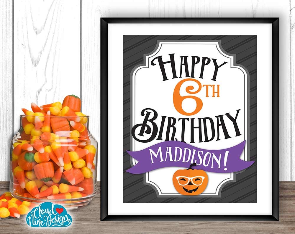 Halloween Birthday Party Sign PRINTABLE Sign-personalized | Etsy