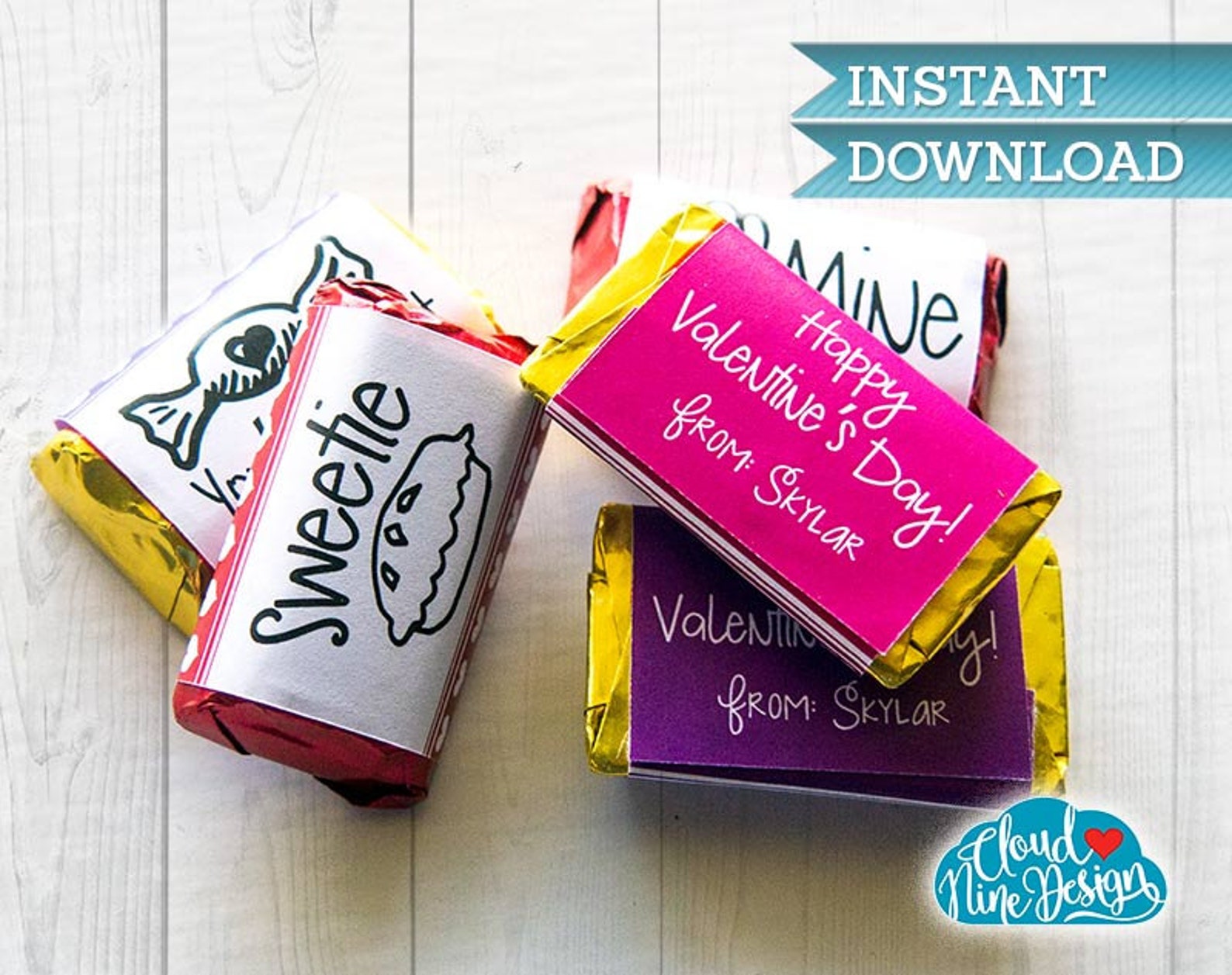 Valentines Day Candy Wrappers Mini Chocolate Wrappers Kids - Etsy