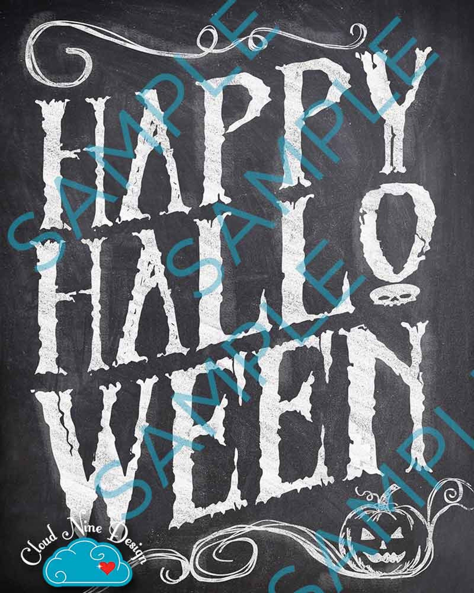 Halloween Printable Sign 8x10 Happy Halloween Chalkboard - Etsy
