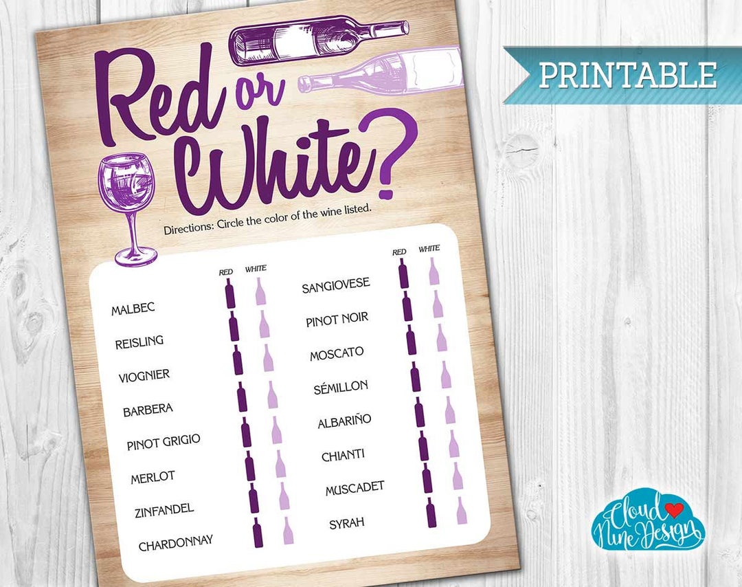 Bridal Shower Game, Wine Themed, Wine Tasting Bridal Shower, Printable ...