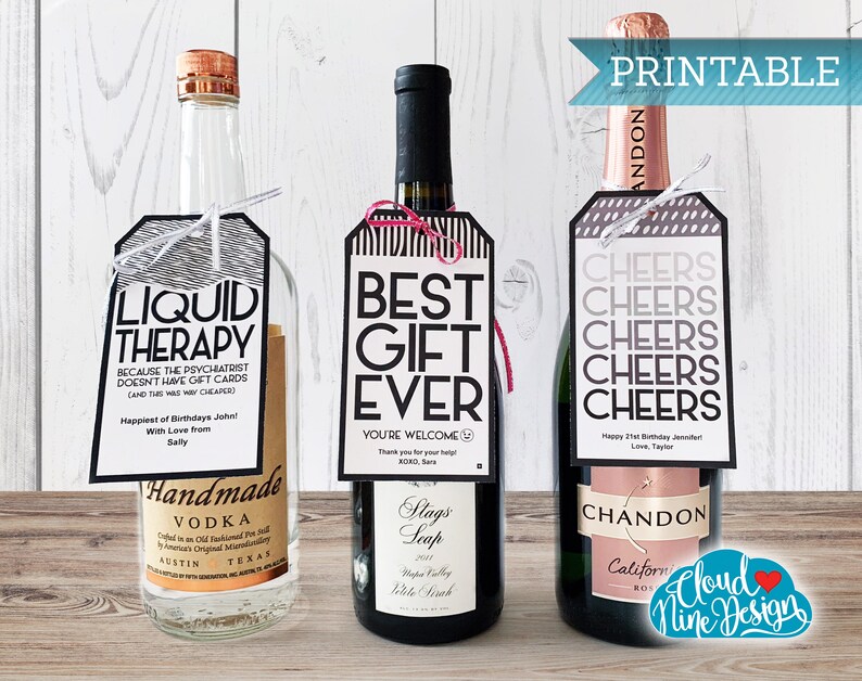 Wine Tags Gift Tags for Beer Wine Liquor Thank You Gift | Etsy