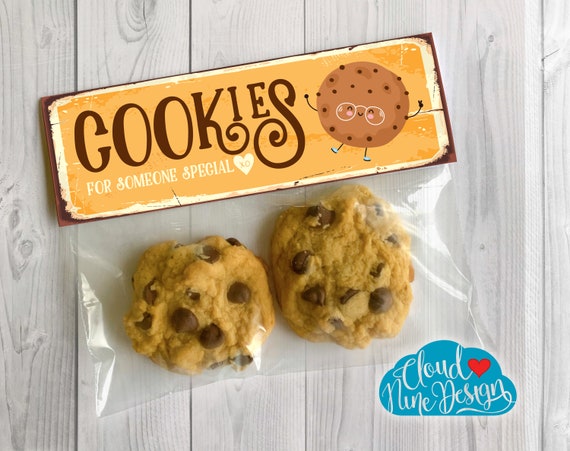 Cookie Labels Chocolate Chip Cookie Gift Bags Homemade Food | Etsy