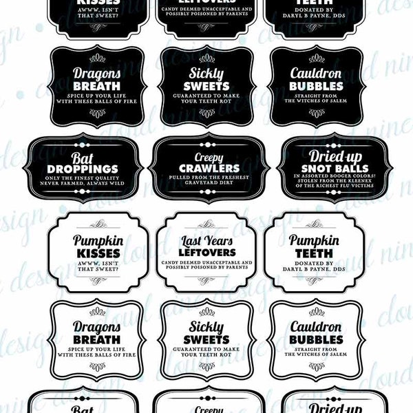 Candy Jar Labels - Etsy