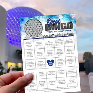 Epcot Bingo - People Watching - Theme Park Game - Game for Waiting in ...