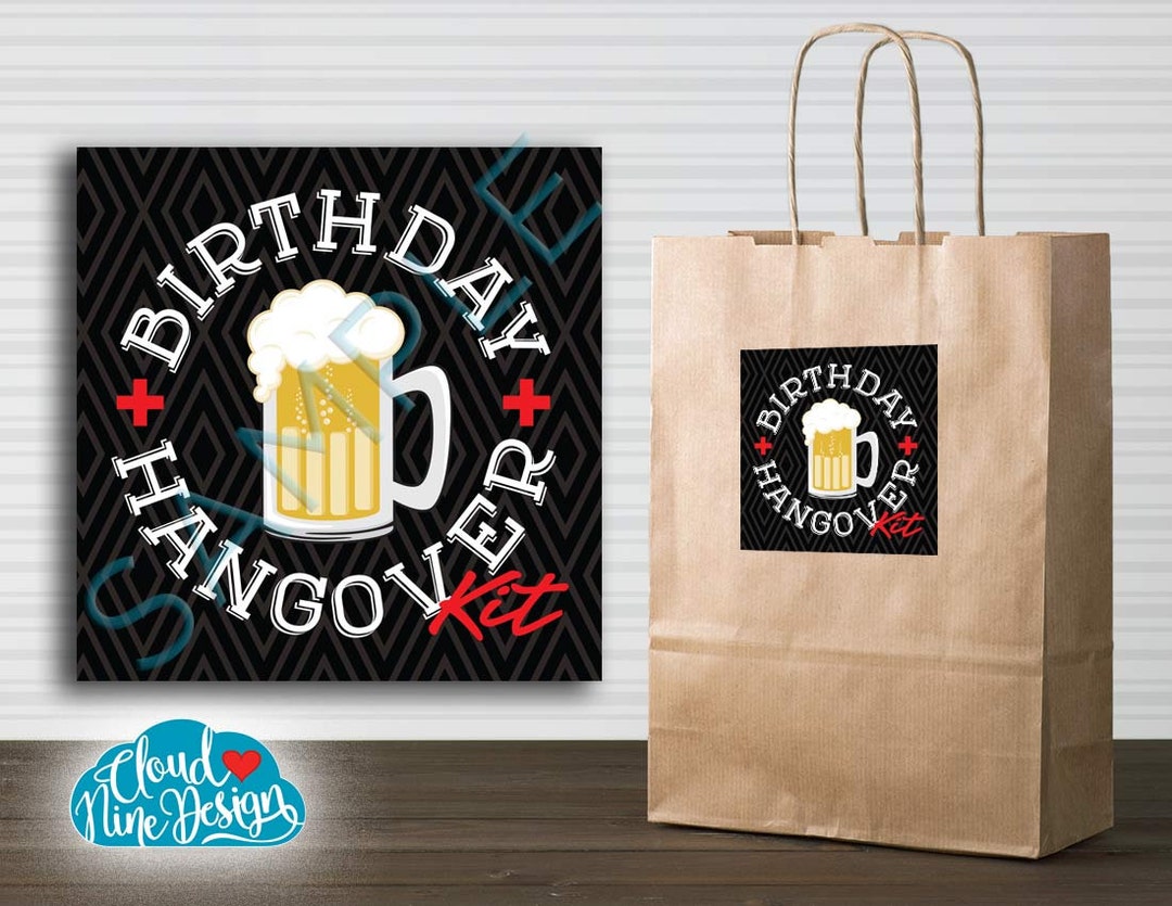 Hangover Kit Sticker {instant Download} Printable Party Favors, Beer ...