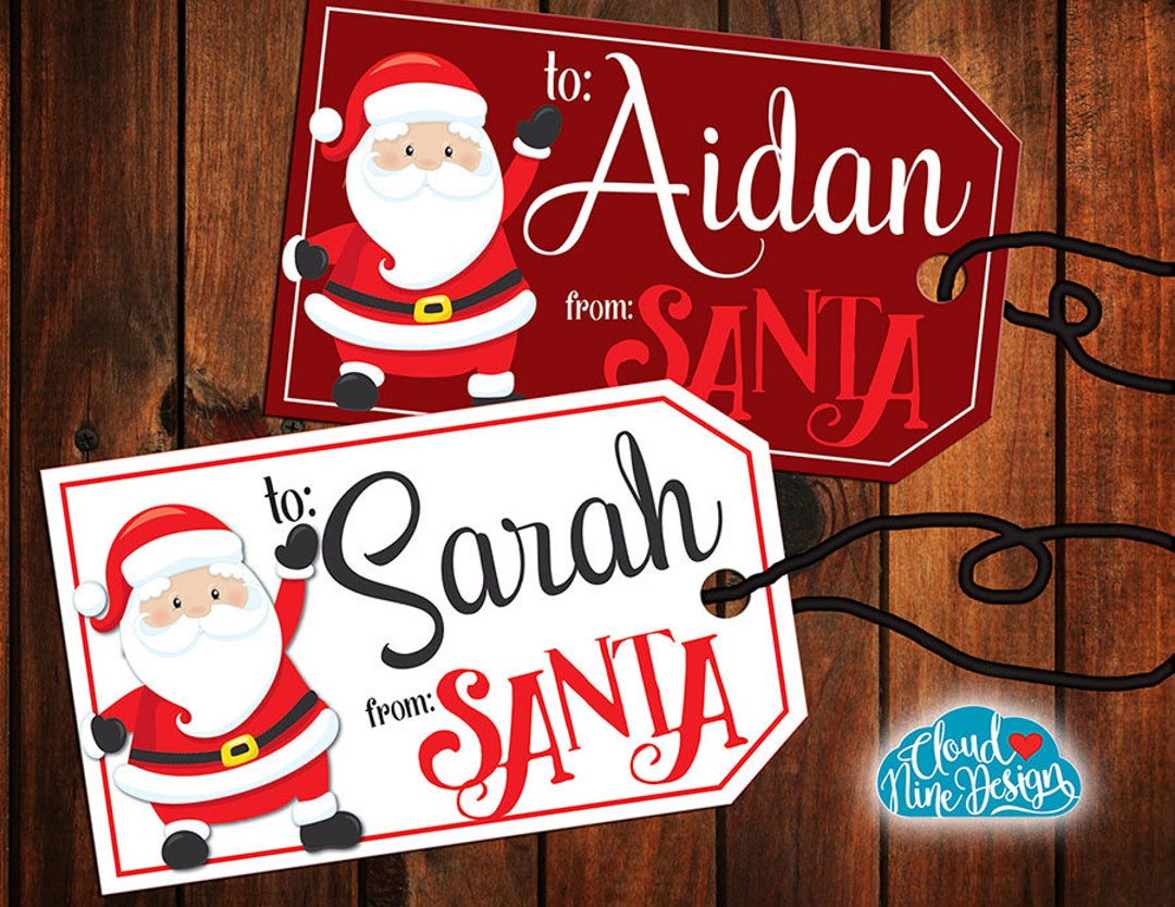Santa Gift Tags - Christmas Gift Tags - From Santa Printable Stickers ...