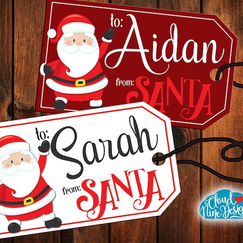 From Santa Printable Gift Tags Christmas Gift Tags Santa - Etsy