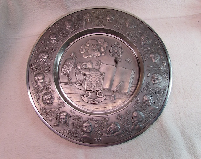 Pewter Birth Plate - Etsy