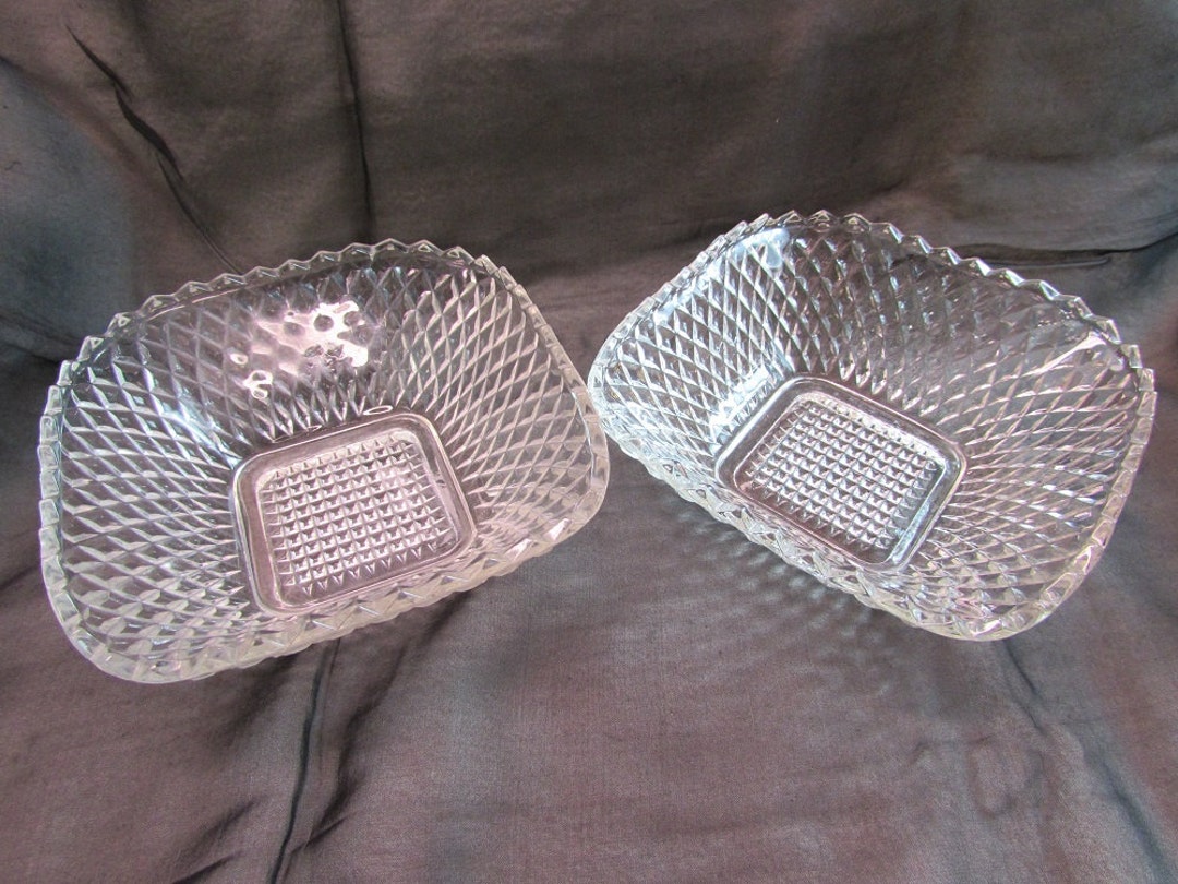 Diamond Point Square Candy Dishes, Set of 2 - Etsy