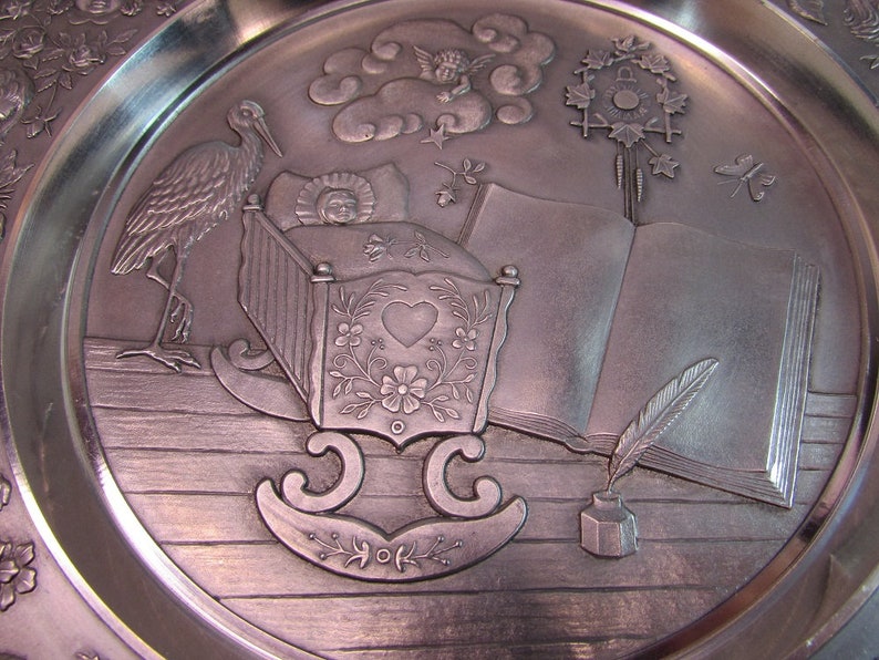Pewter Birth Plate | Etsy
