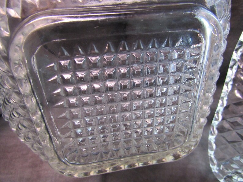 Diamond Point Square Candy Dishes, Set of 2 - Etsy