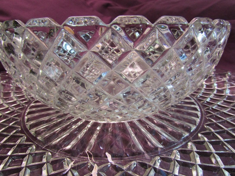 Early American Patterned Glass (EAPG) Serving Tray and Bowl - Etsy