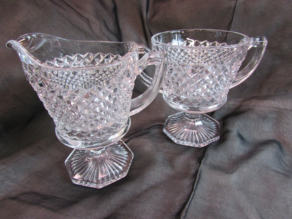 Westmoreland English Hobnail Pattern Creamer and Open Sugar Bowl - Etsy