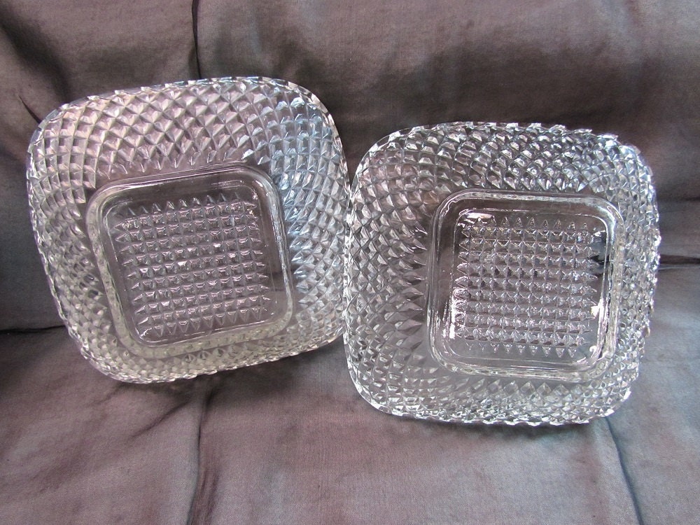 Diamond Point Square Candy Dishes, Set of 2 - Etsy