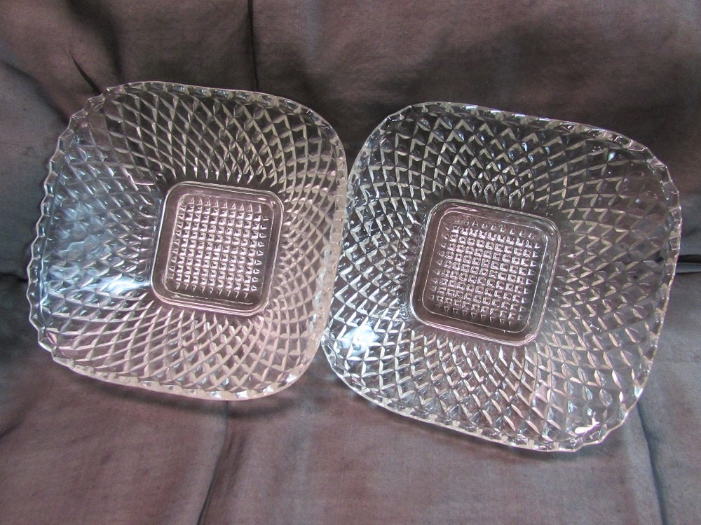 Diamond Point Square Candy Dishes, Set of 2 - Etsy