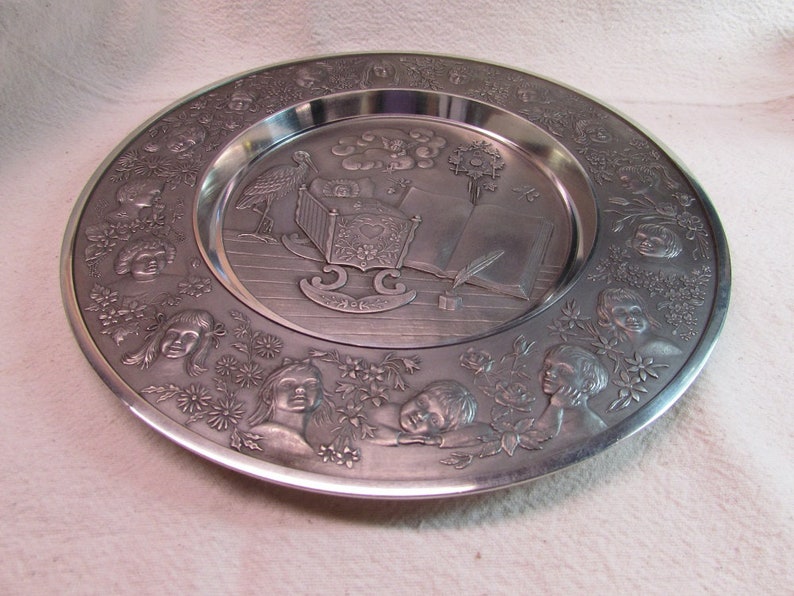 Pewter Birth Plate | Etsy