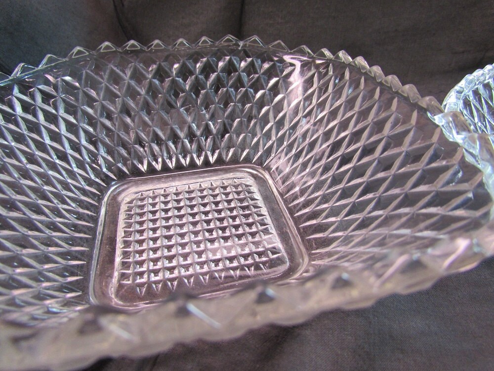 Diamond Point Square Candy Dishes, Set of 2 - Etsy