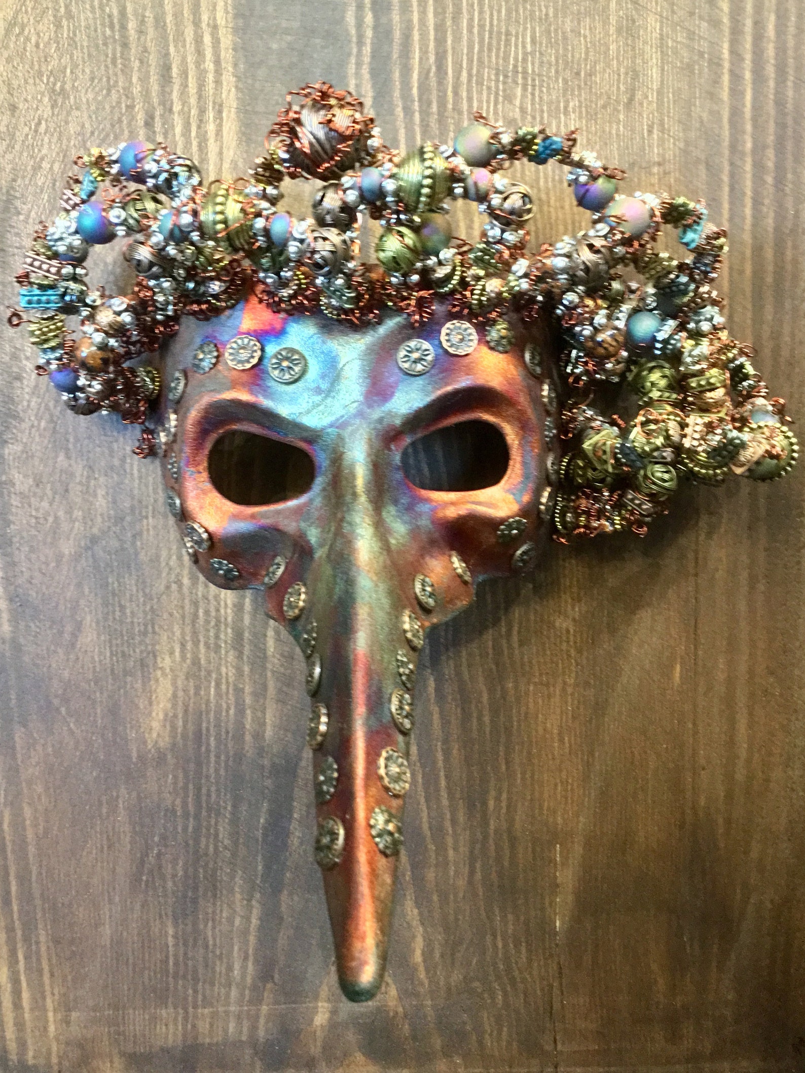 Original Mardi Gras Mischief Masquerade Steampunk Raku Mask by Connie ...