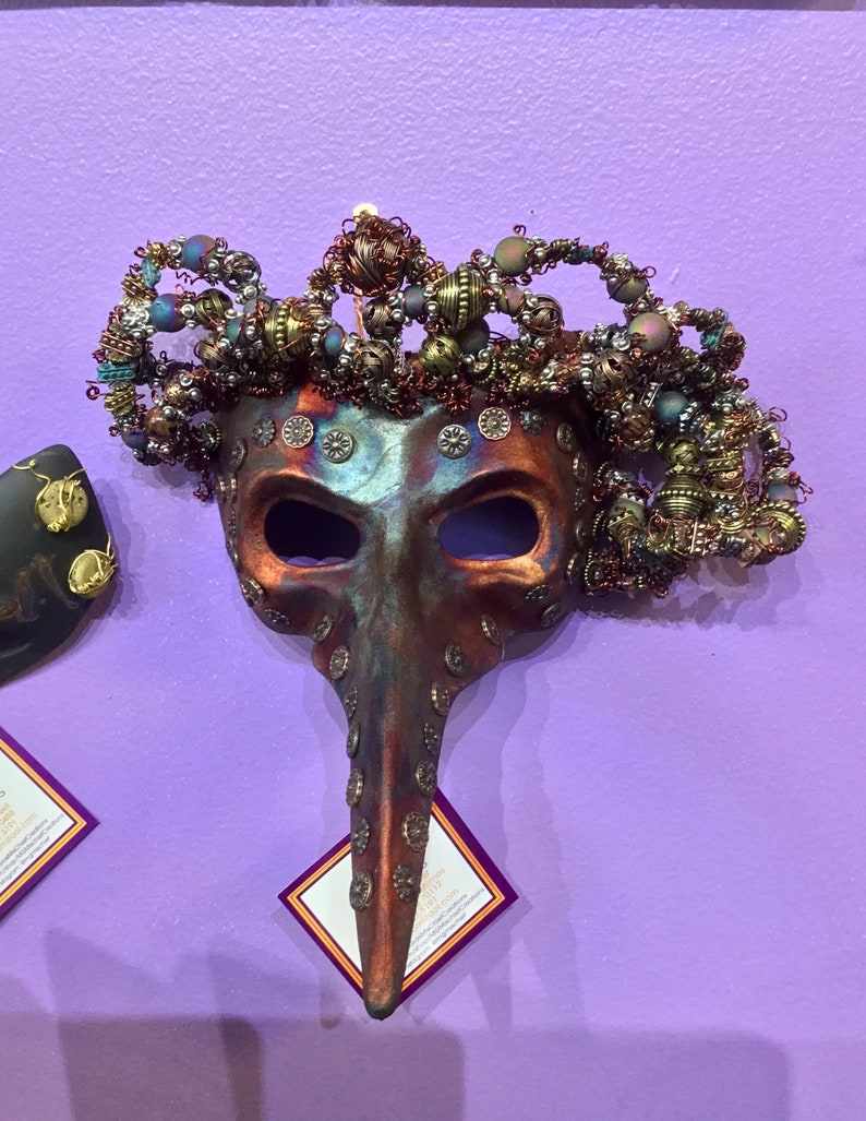 Original Mardi Gras Mischief Masquerade Steampunk Raku Mask by Connie ...