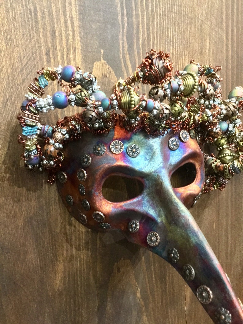 Original Mardi Gras Mischief Masquerade Steampunk Raku Mask by Connie ...