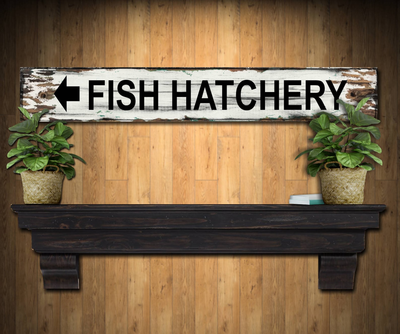 Fish Hatchery Rustic Wooden Sign Fishing Lake Pond River - Etsy