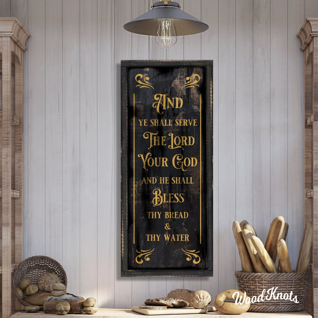 Bible Verse Exodus Wall Hanging, Religious Rustic Framed Distressed ...