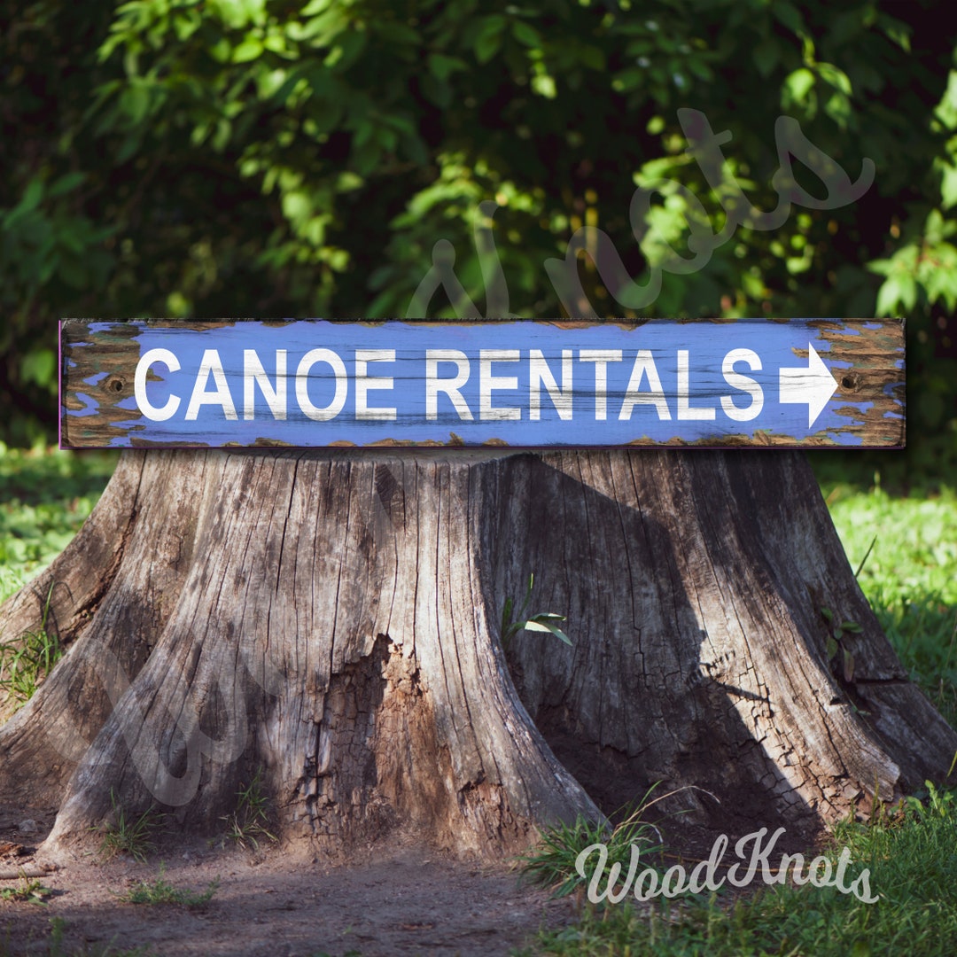 Rustic Canoe Rentals Sign, Distressed Wood Decor - Etsy