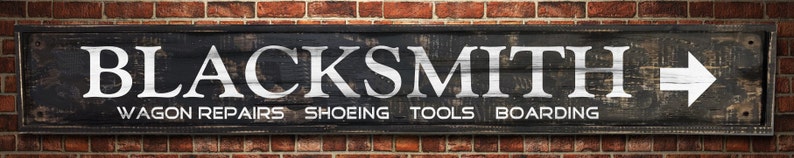 Blacksmith Shop Wood Framed Sign Wagon Repairs Tools Boarding. Click ...