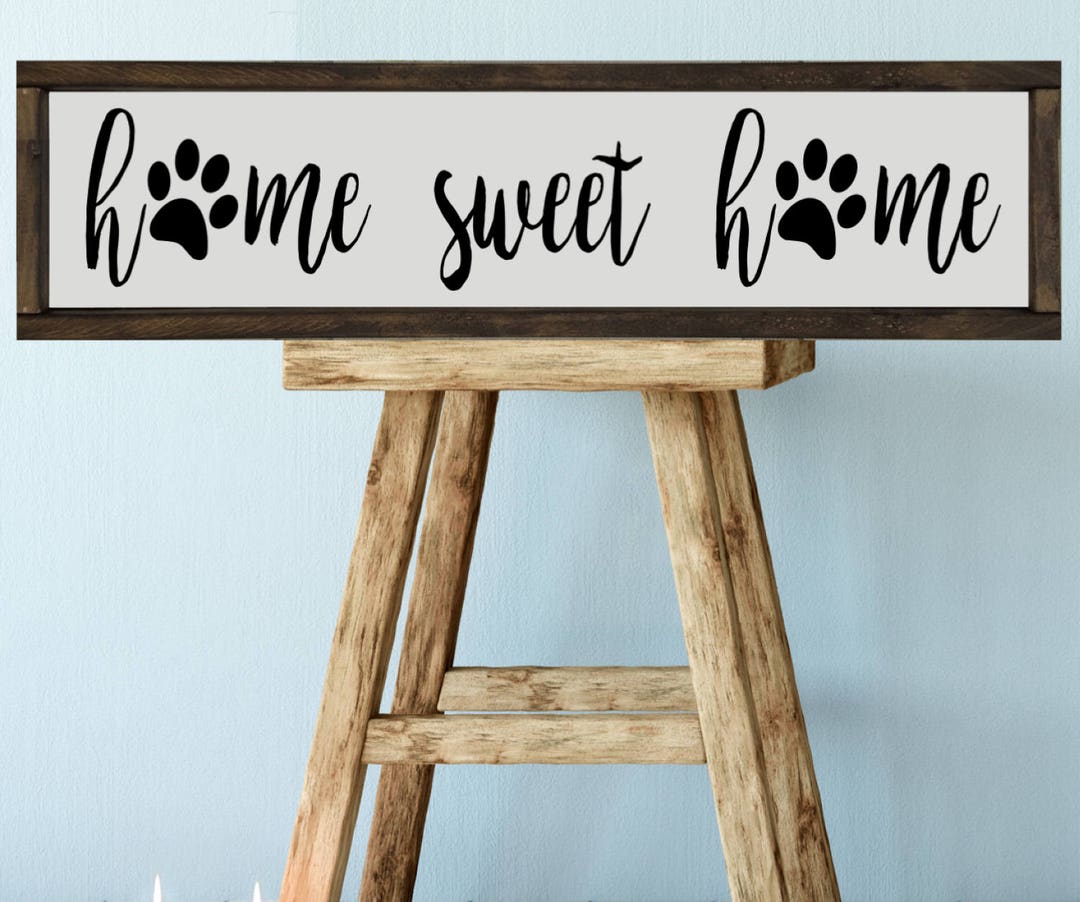 Paw Prints Sign Home Sweet Home Dog Cat Pet Lovers Framed - Etsy