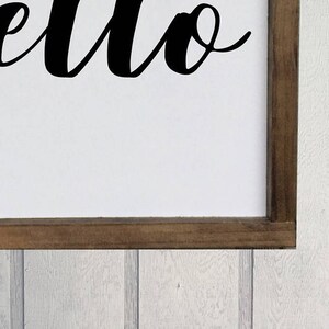Hello Sign, Farmhouse Style, Wood Sign, Family Gift, Home Decor Sign ...