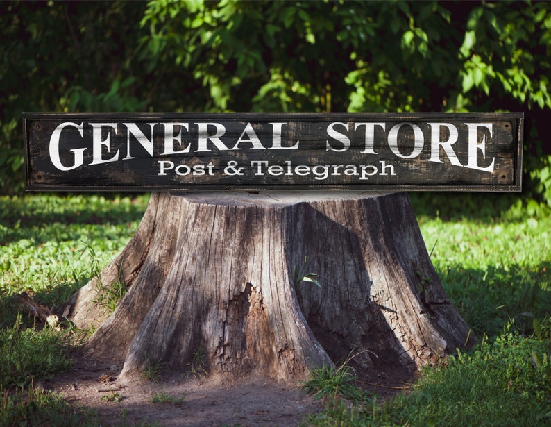 General Store Sign Post and Telegraph Rustic Framed Wood | Etsy