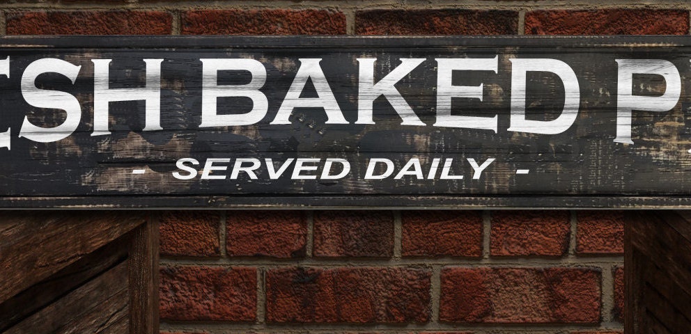 Fresh Baked Pies SignServed Daily Framed Wooden Distressed | Etsy